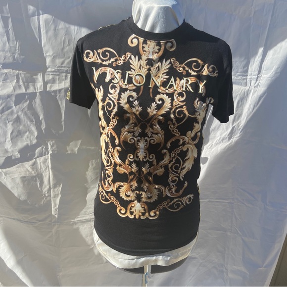 Fresh Laundry | Shirts | Mens Dressy Tee Black Gold Greek Key | Poshmark